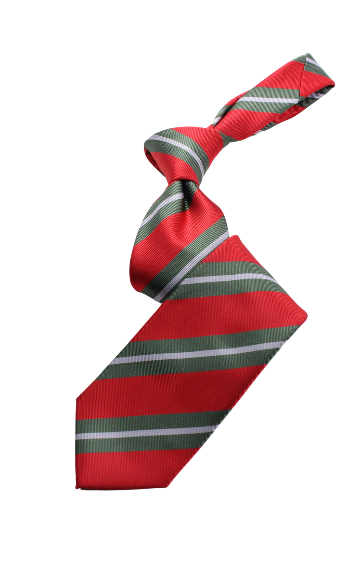 Cario Stripe A2 | Red/Winter Green/Grey | Tie & Pocket Square – VERSE 9
