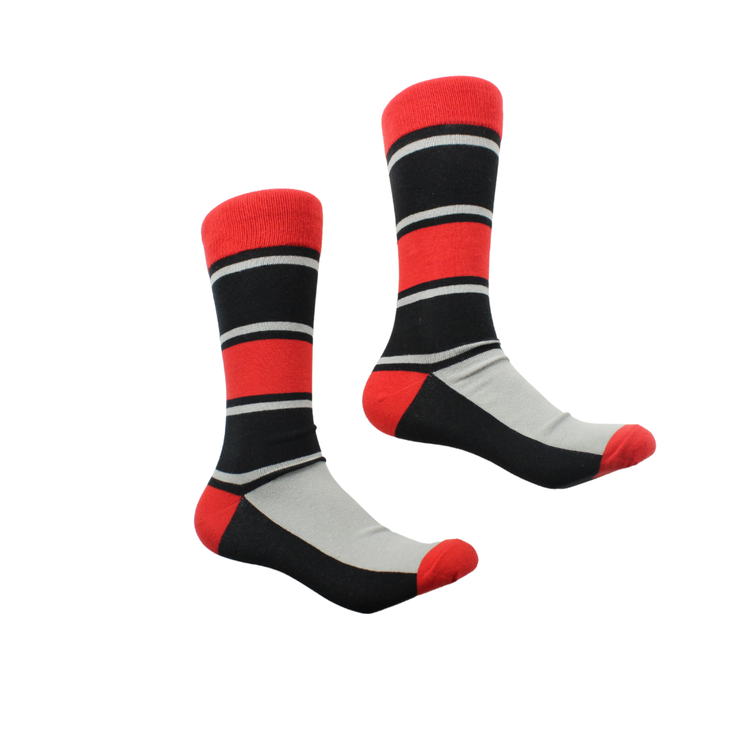 Messiah Stripe B8 | Black Red & Grey | Sock – VERSE 9