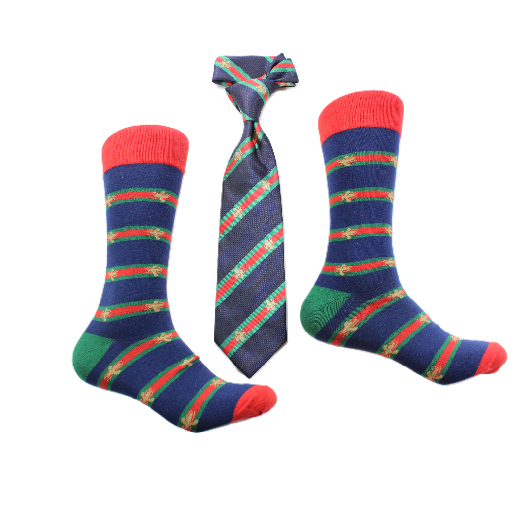 GG Butterfly A3 | Navy | Tie & Sock Combo – VERSE 9