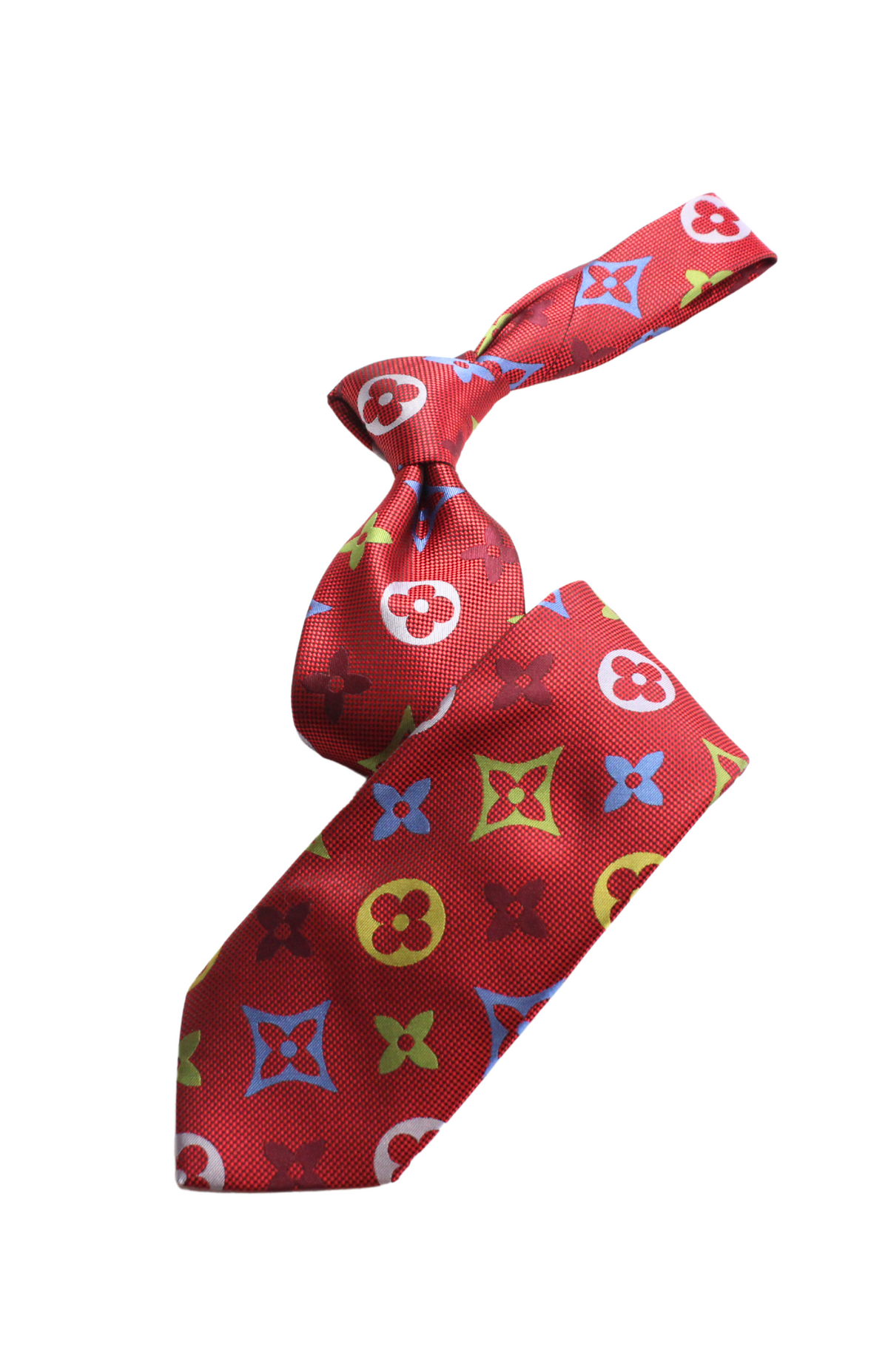 LV Multicolor B5 | Red | Tie & Pocket Square – VERSE 9