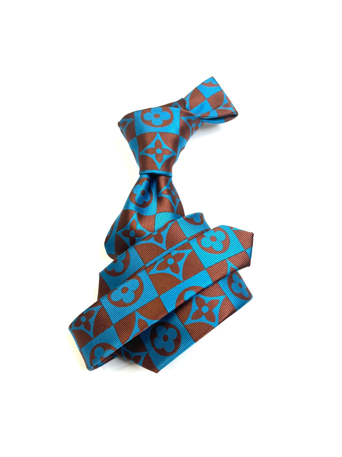 LV Square 6 | Rust & Teal | Tie & Pocket Square – VERSE 9