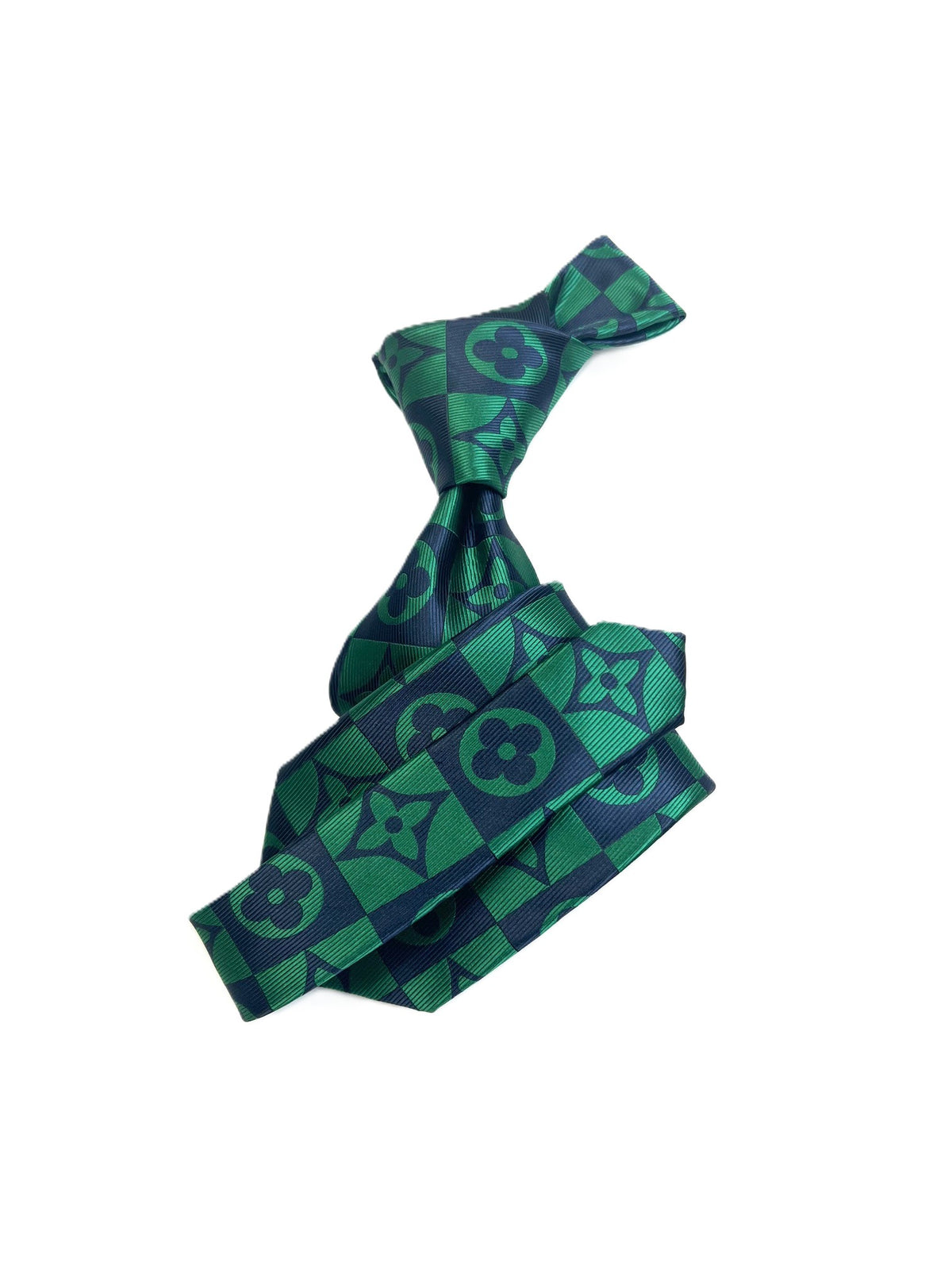 LV Square 7 | Green & Navy | Tie & Pocket Square – VERSE 9