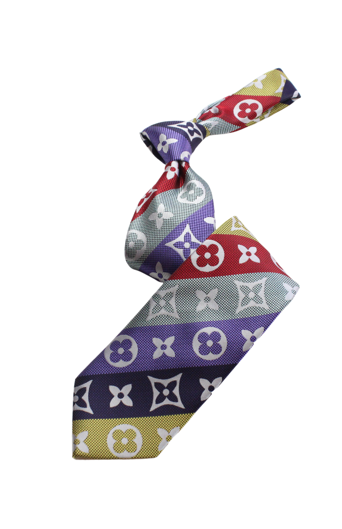 Lv Stripe A2 | Purple/Yellow/Red/Grey | Tie & Pocket Square – VERSE 9